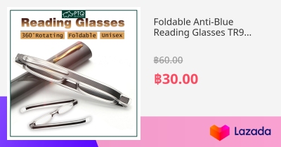 แว่นตาอ่านหนังสือพับได้ป้องกันแสงสีฟ้า TR90พร้อมปากกาแขวนแว่นอ่านหนังสือพกพาได้หมุนได้360องศา ...