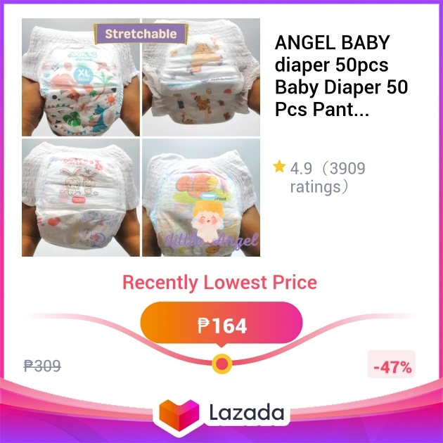ANGEL BABY diaper 50pcs Baby Diaper 50 Pcs Pants Korean Diapers Pants ...