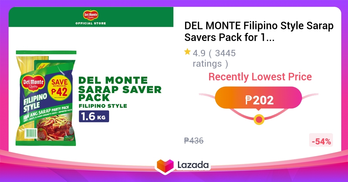 DEL MONTE Filipino Style Sarap Savers Pack for 16 servings (Del Monte ...