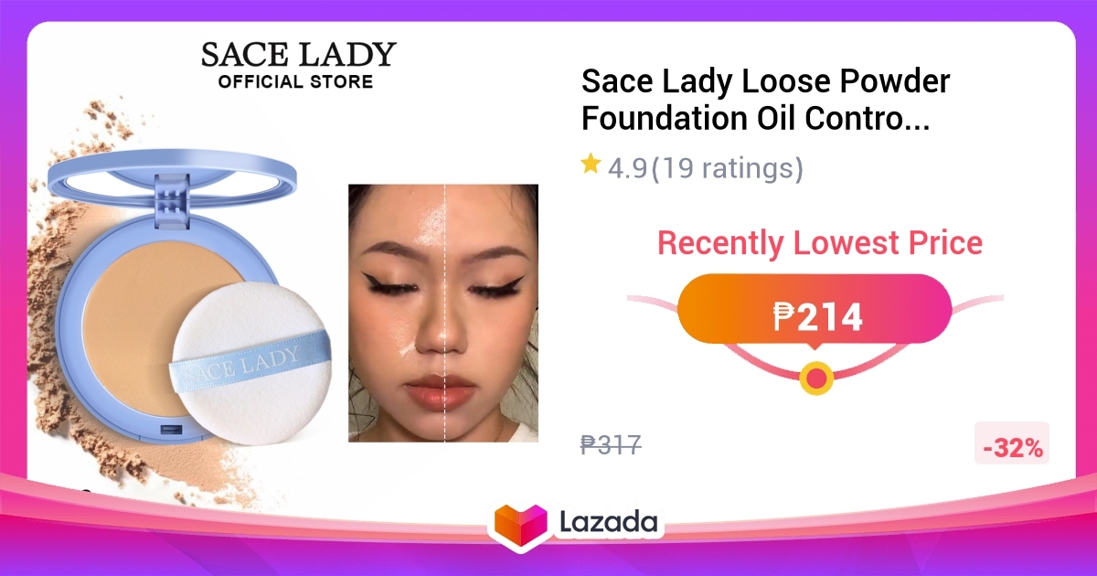 Sace Lady Loose Powder Foundation Oil Control Waterproof Matte Powder ...