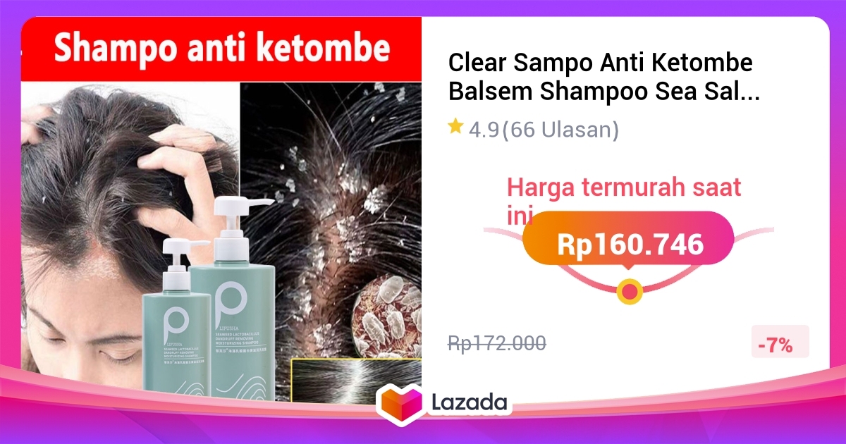 Clear Sampo Anti Ketombe Balsem Shampoo Sea Salt Shampoo Shampo Buat Ketombe Hampoo Penghilang ...