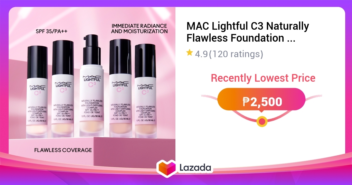 MAC Lightful C3 Naturally Flawless Foundation - 30ml / UVA/UVB SPF35 ...