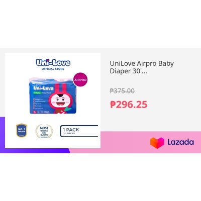 UniLove Airpro Baby Diaper 30's (X-Large) Pack of 1