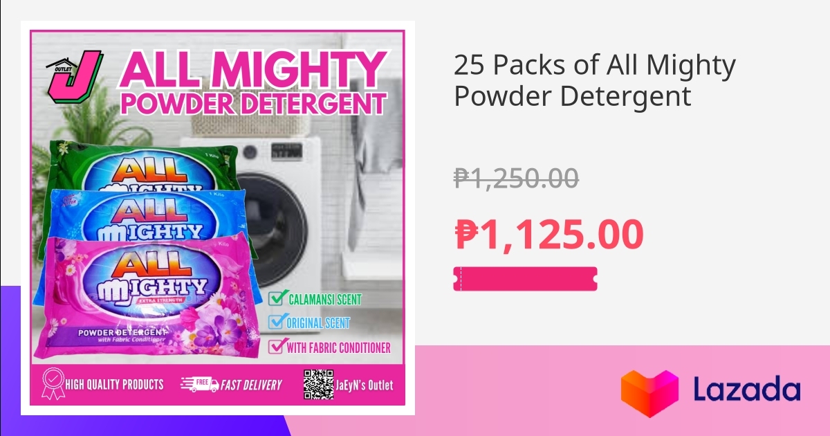 25 Packs of All Mighty Powder Detergent