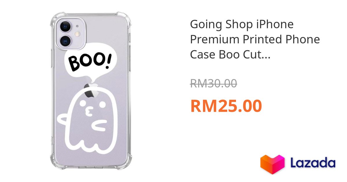 Going Shop iPhone Premium Printed Phone Case Boo Cute Ghost- iPhone ...