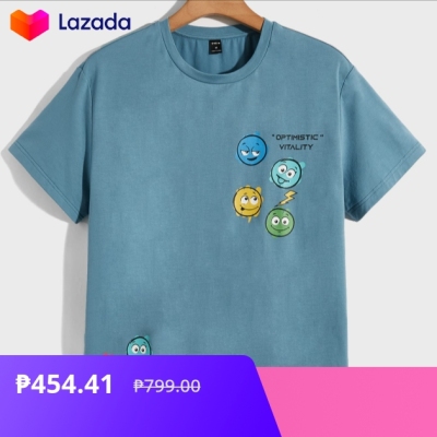SHEIN Men Cartoon & Letter Graphic Tee