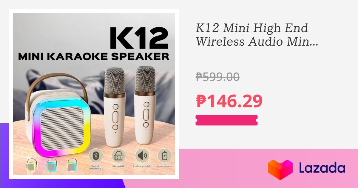 K12 Mini High End Wireless Audio Mini Home With 2 Microphones Professional Karaoke Speaker