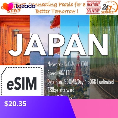 [eSIM][Instant Delivery] JAPAN | Unlimited | 500MB/Day - 50GB | 3 - 30 Days