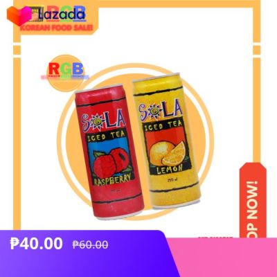 Sola Iced Tea in Can 250ml Raspberry or Lemon Flavor 1pc Only Choose Flavor