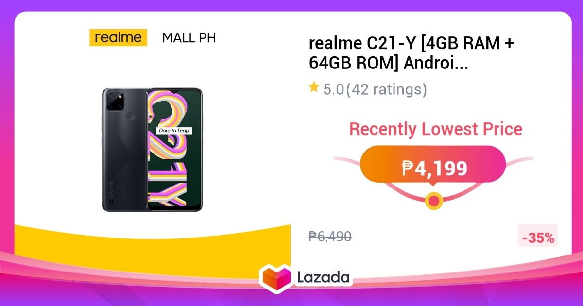 realme C21-Y [4GB RAM + 64GB ROM] Android Smartphone