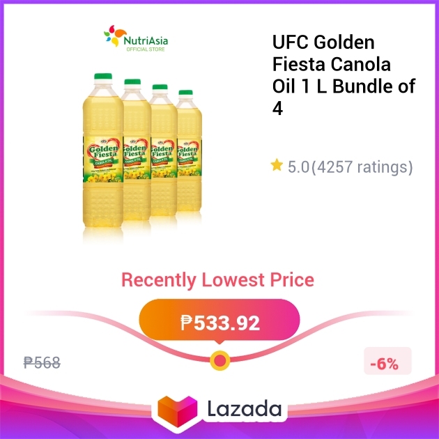 UFC Golden Fiesta Canola Oil 1 L Bundle of 4