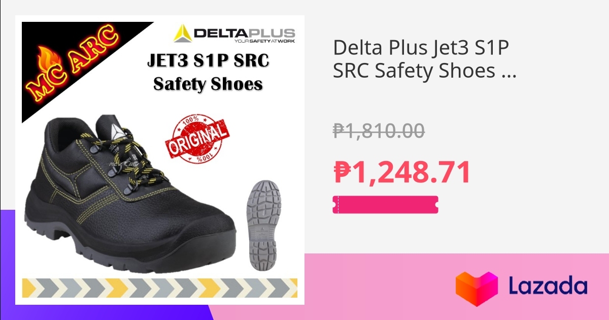 Delta Plus Jet3 S1P SRC Safety Shoes Original | MC ARC | Authentic | MCARC