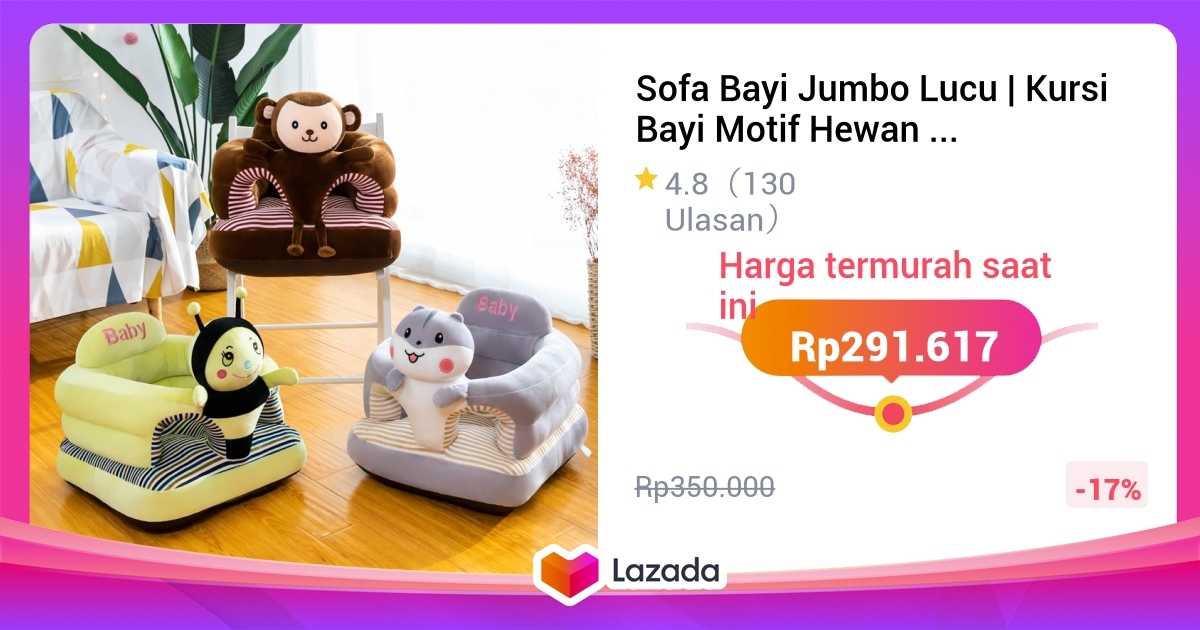 Sofa Bayi Jumbo Lucu | Kursi Bayi Motif Hewan | Bangku untuk Belajar ...