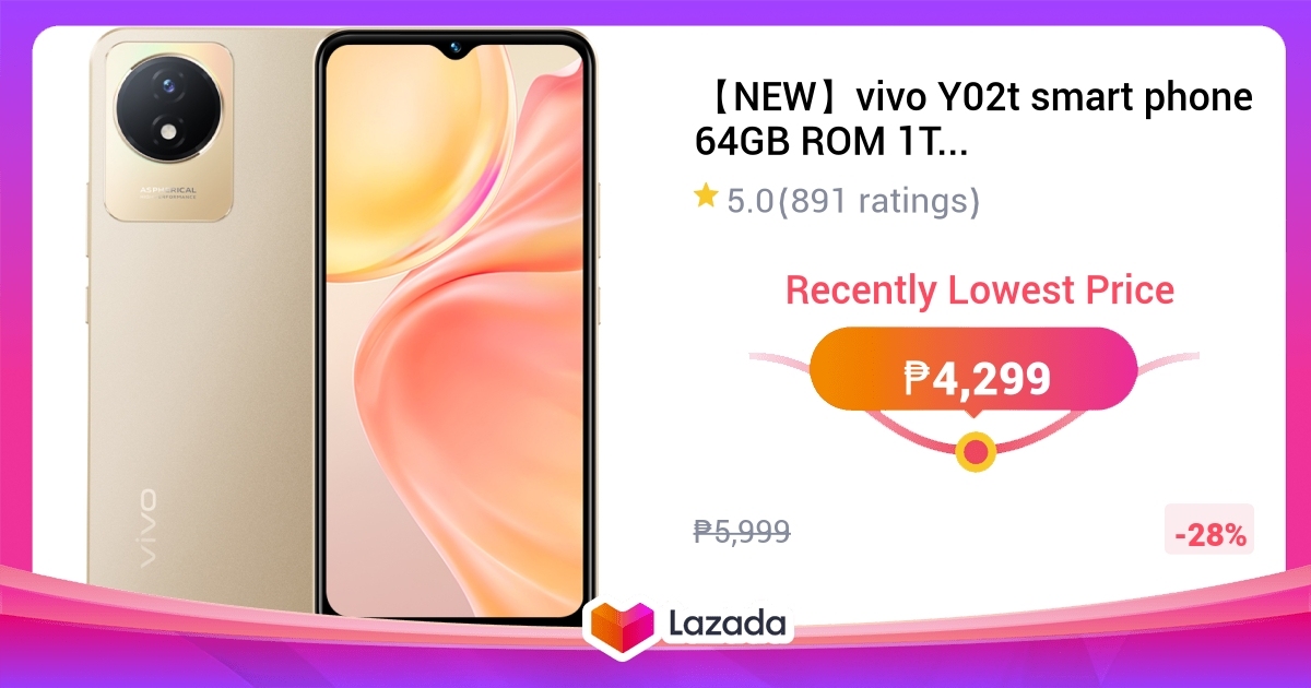 【NEW】vivo Y02t smart phone 64GB ROM 1TB Expandable Storage mobilephone ...