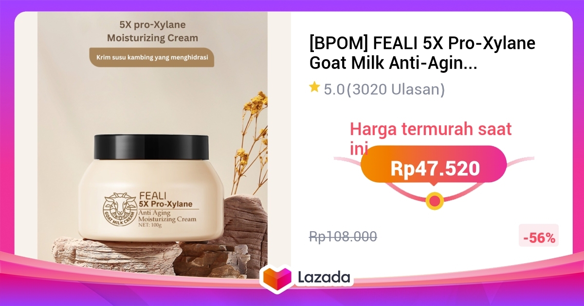 [BPOM] FEALI 5X Pro-Xylane Goat Milk Anti-Aging and Moisturizer Gel 100g