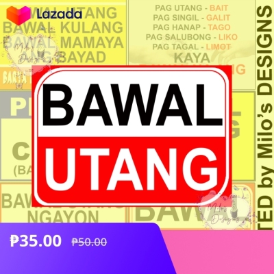 Bawal Utang No Credit Bawal Umutang Laminated Signage A4 size