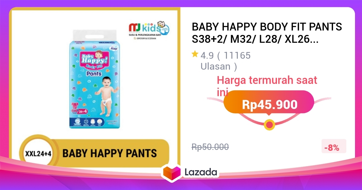 BABY HAPPY BODY FIT PANTS S38+2/ M32/ L28/ XL26/ XXL24