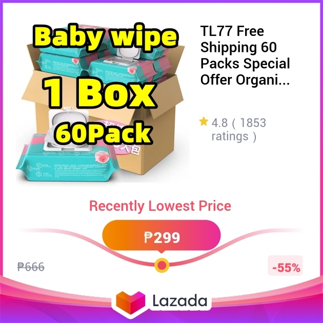 TL77 Free Shipping 60 Packs Special Offer Organic Baby Wipes Pack of 80 ...