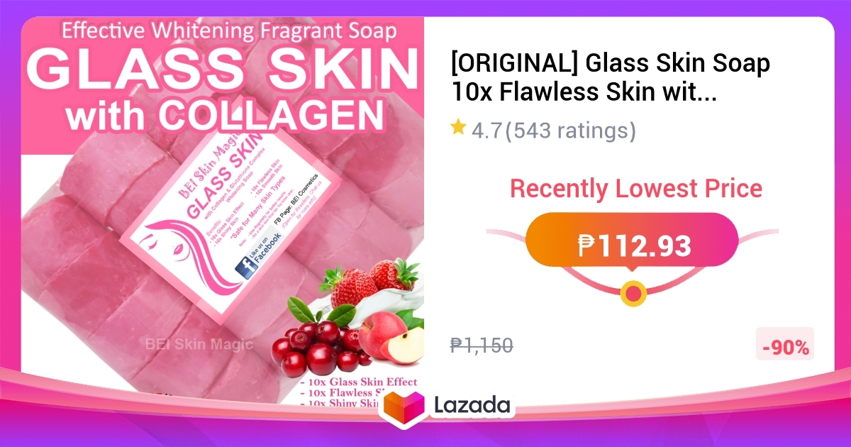 [ORIGINAL] Glass Skin Soap 10x Flawless Skin with Collagen Anti-Viral ...