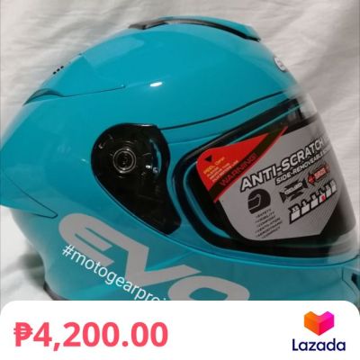 EVO SVX-02 Gloss Turquoise Full Face Dual Visor Helmet