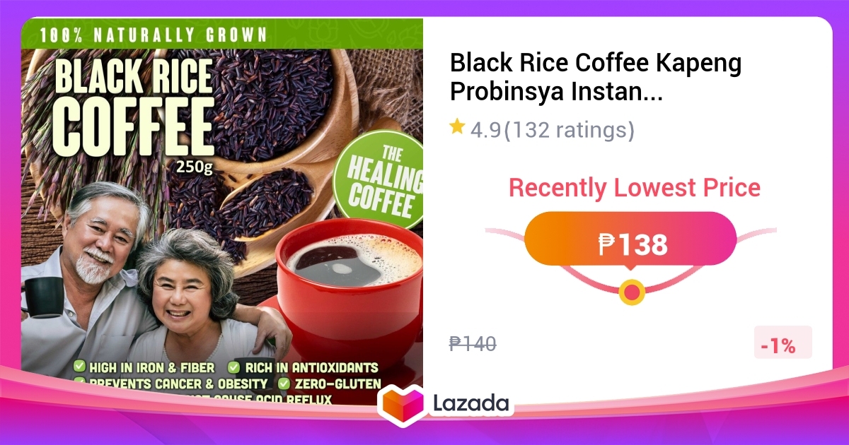 Black Rice Coffee Kapeng Probinsya Instant Organic Herbal Coffee 100g ...