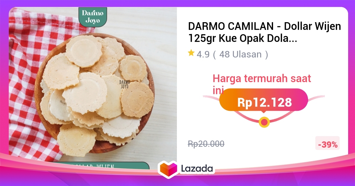 DARMO CAMILAN - Dollar Wijen 125gr Kue Opak Dolar Simping