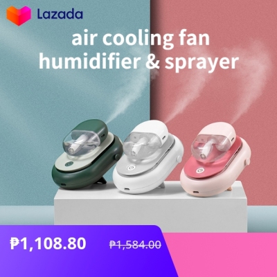 2in1 Hanging Neck Mini Fan Water Mist Sprayer Humidifier Air Cooling ...