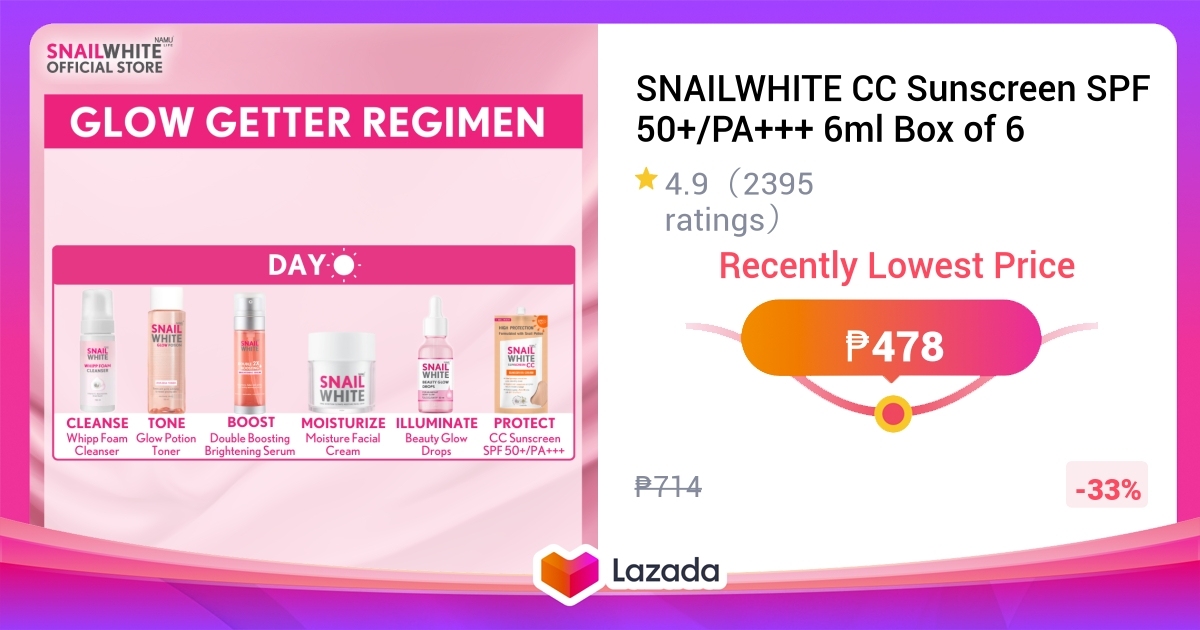 SNAILWHITE CC Sunscreen SPF 50+/PA+++ 6ml Box of 6