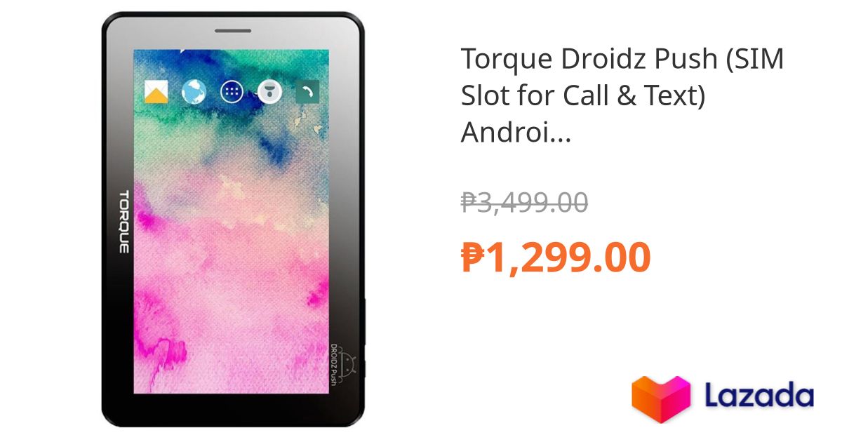 Torque Droidz Push (SIM Slot for Call & Text) Android Tablet