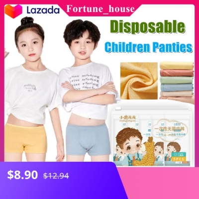 Children Disposable Panties Boy Girl 100% Cotton Panties EO Sterilization Travel Kids Underwear ...