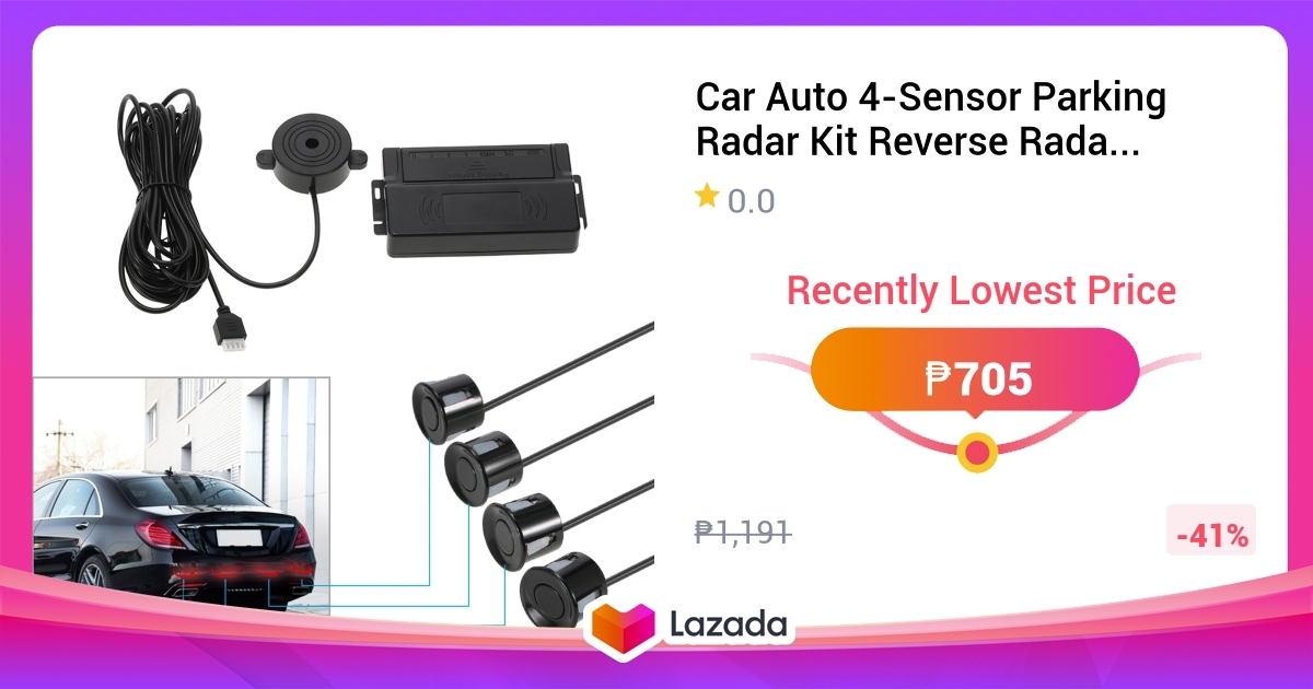 Car Auto 4-Sensor Parking Radar Kit Reverse Radar Alarm System Car ...