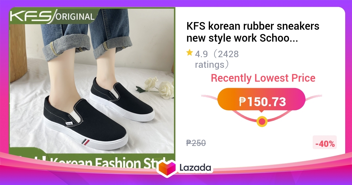 KFS korean rubber sneakers new style work School Shoes