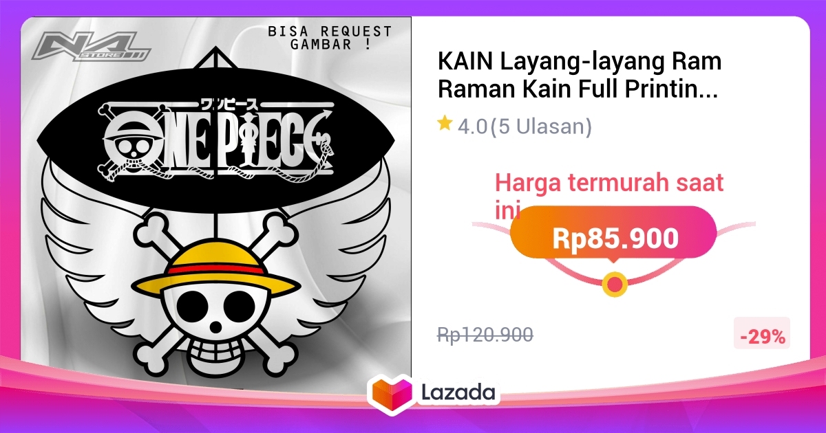 KAIN Layang-layang Ram Raman Kain Full Printing bahan Satin High Quality