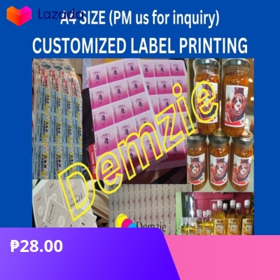 Customized STICKER LABEL PRINTING (GLOSSY) - A4 SIZE (PRECUT ONLY for ...
