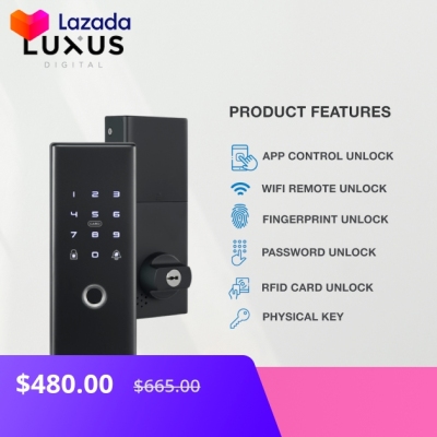 FREE Installation | Luxus Digital Gate Lock | 2022 Model | Matte Black | RFID | 1 Year Warranty