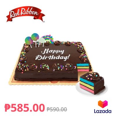 Red Ribbon Rainbow Dedication Cake Reg 8x12 (SMS eVoucher)