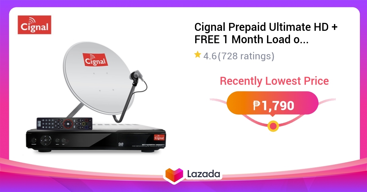 Cignal Prepaid Ultimate HD + FREE 1 Month Load of 1,000 (Excluded ...