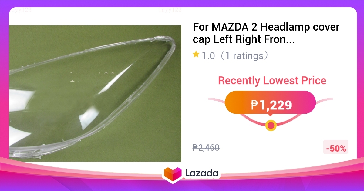 For MAZDA 2 Headlamp cover cap Left Right Front Headlight lens cover ...