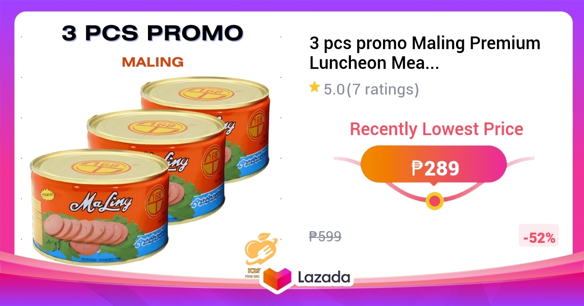 3 pcs promo Maling Premium Luncheon Meat Ready-to-Cook Ulam Pambaon ...