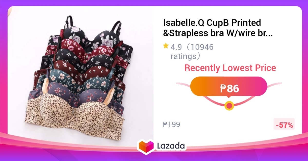 Isabelle.Q CupB Printed &Strapless bra W/wire bra ZHH38