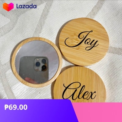 Personalized Wooden Mirror With Free Name Engrave Laser Engraved Round ...