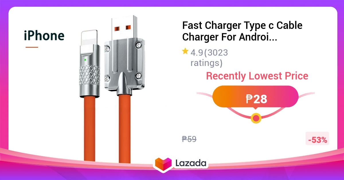 Fast Charger Type c Cable Charger For Android Iphone Charger Cord Micro ...