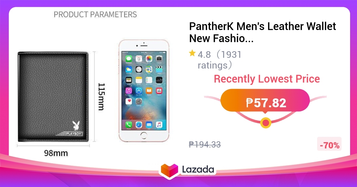 PantherK Men's Leather Wallet New Fashion Business Casual Wallet