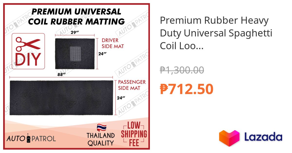 Premium Rubber Heavy Duty Universal Spaghetti Coil Loop Nomad Car Floor ...