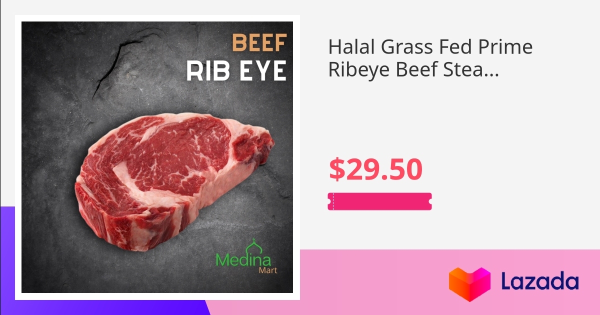 Halal Grass Fed Prime Ribeye Beef Steak (1KG)