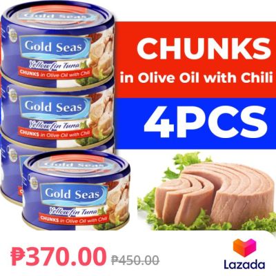 Gold Seas Yellowfin Tuna Chunk in Olive Oil with Chili x4 185 g