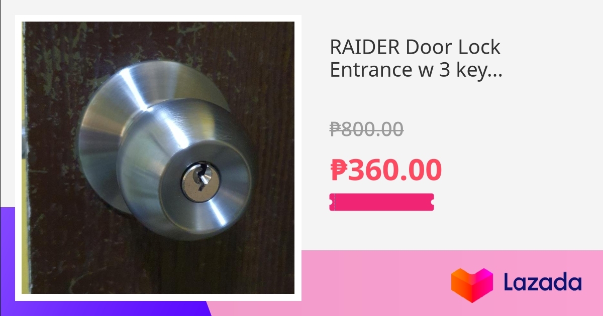 RAIDER Door Lock Entrance w 3 keys Heavy Duty Silver #5871ss