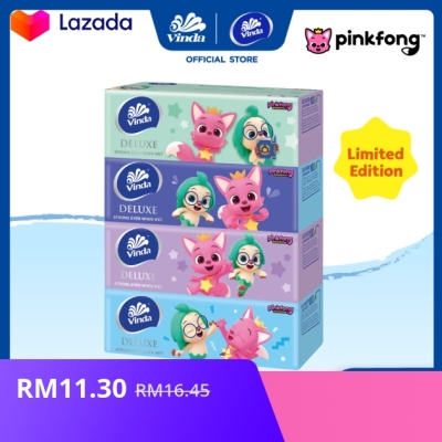 Vinda Deluxe Box Pack Facial Tissue PinkFong Limited Edition 3ply - (4 ...