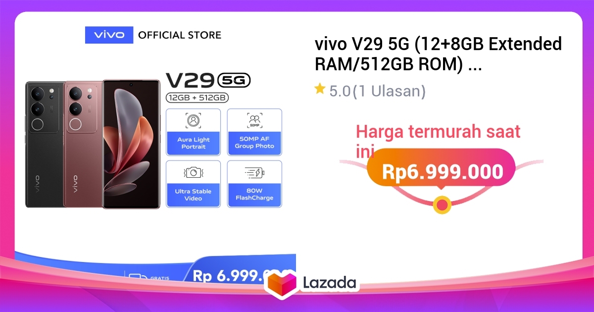 vivo V29 5G (12+8GB Extended RAM/512GB ROM) - 50MP OIS Ultra-Sensing ...