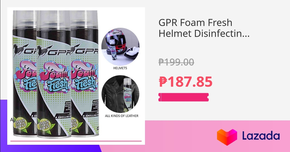 GPR Foam Fresh Helmet Disinfecting Spray Deodorizer Cleaner Anti ...